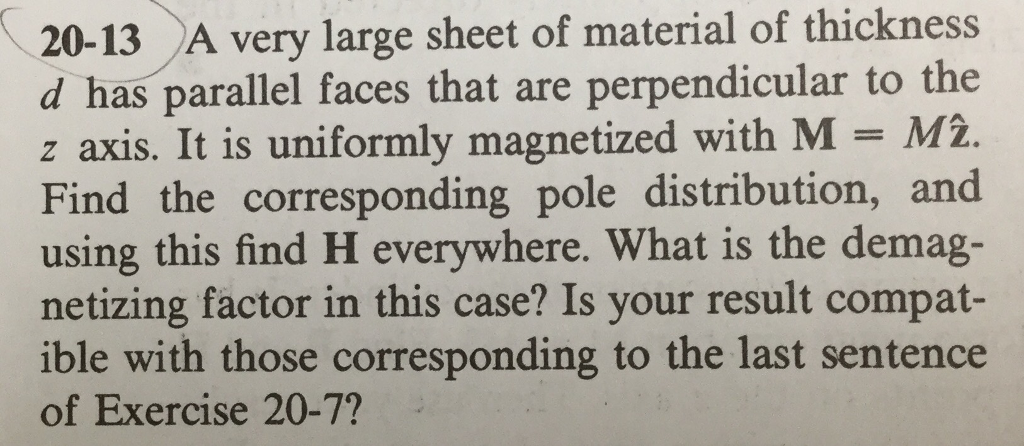 Solved A very large sheet of material of thickness d has | Chegg.com