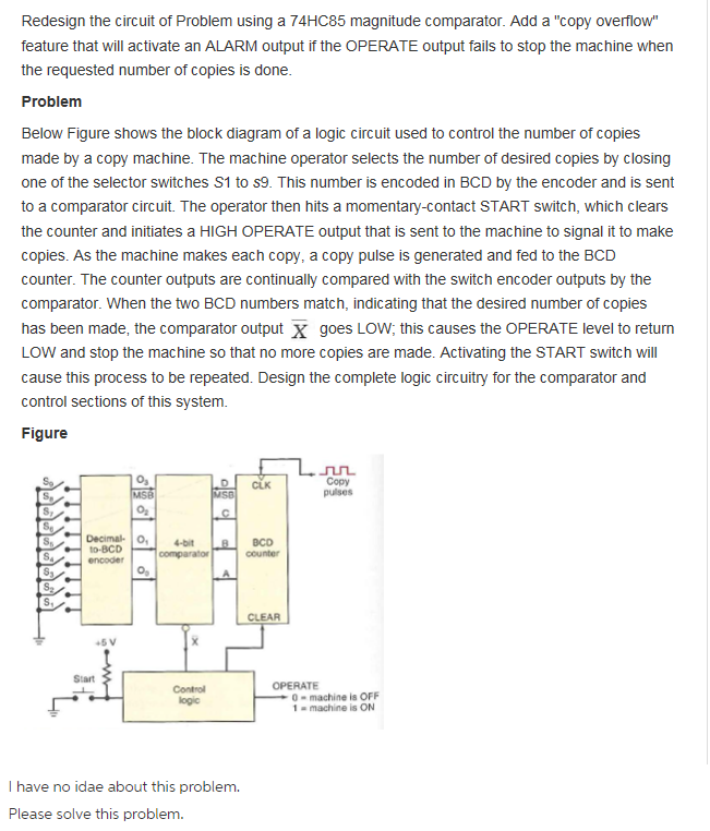 Solved Redesign the circuit of Problem using a 74HC85 | Chegg.com