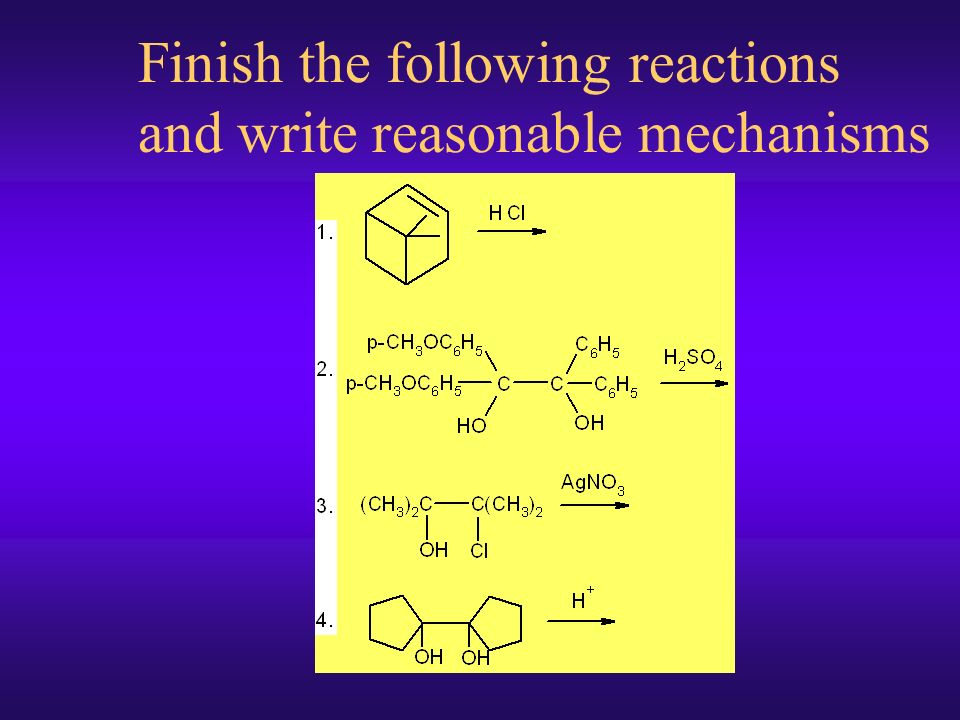 Solved Finish the following reactions and write reasonable | Chegg.com