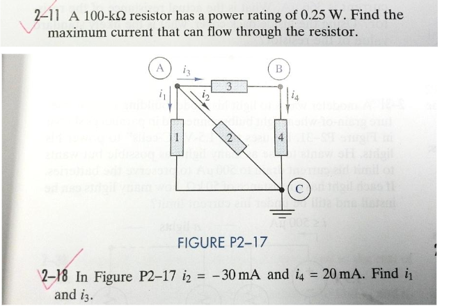 Solved 2-1 1 A 100-kΩ resistor has a power rating of 0.25 W. | Chegg.com