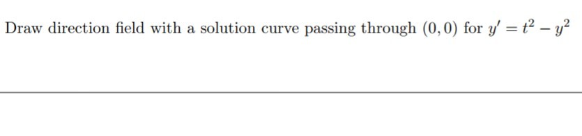 Solved Draw direction field with a solution curve passing | Chegg.com