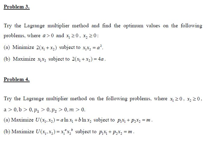 Solved Try The Lagrange Multiplier Method And Find The