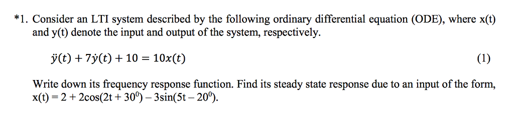 Solved Consider an LTI system described by the following | Chegg.com