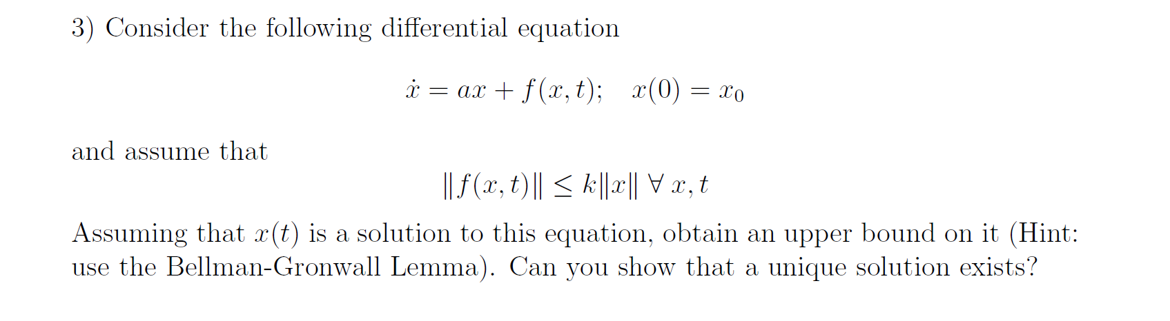 Solved Consider the following differential equation x = ax | Chegg.com