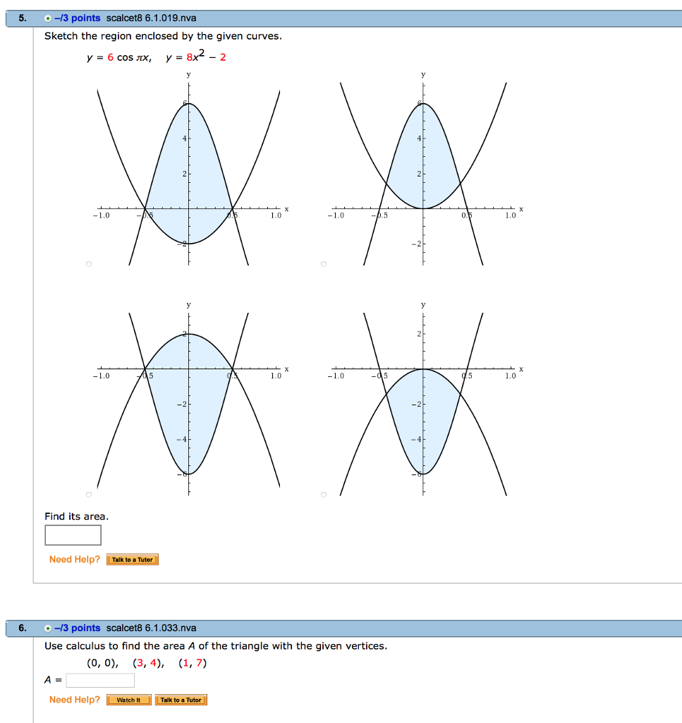 Solved Sketch the region enclosed by the given curves. y = | Chegg.com