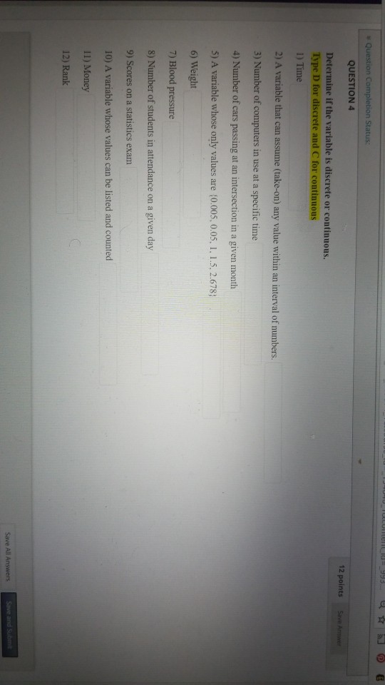 Solved s Question Completion Status: For the following data | Chegg.com