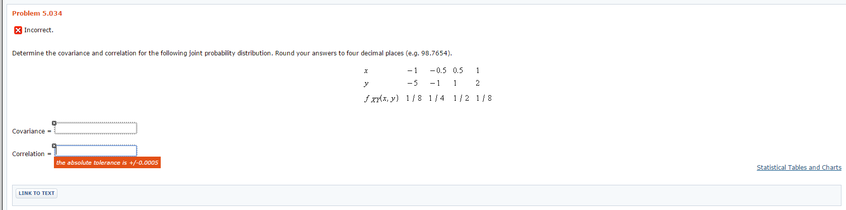 Solved Determine The covariance and correlation for The | Chegg.com