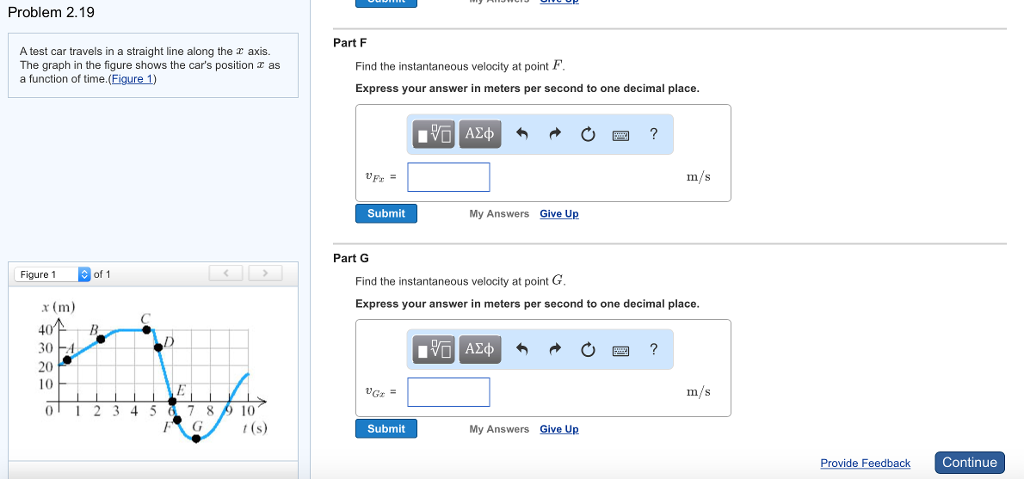 Solved Problem 2.19 A test car travels in a straight line | Chegg.com