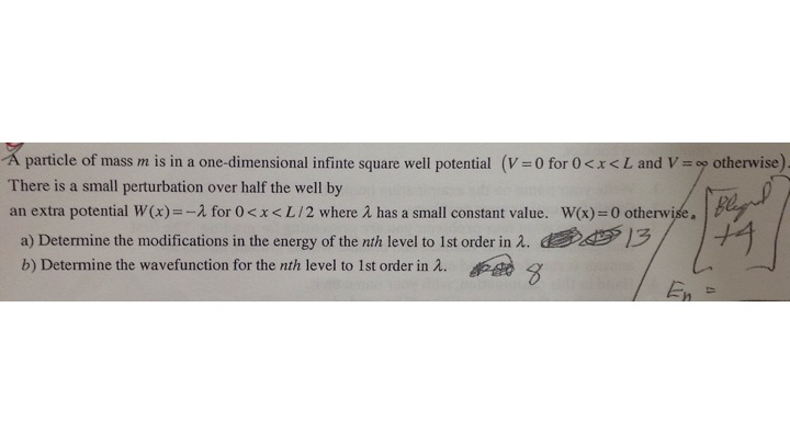 Solved A Particle Of Mass M Is In A One Dimensional Infinite