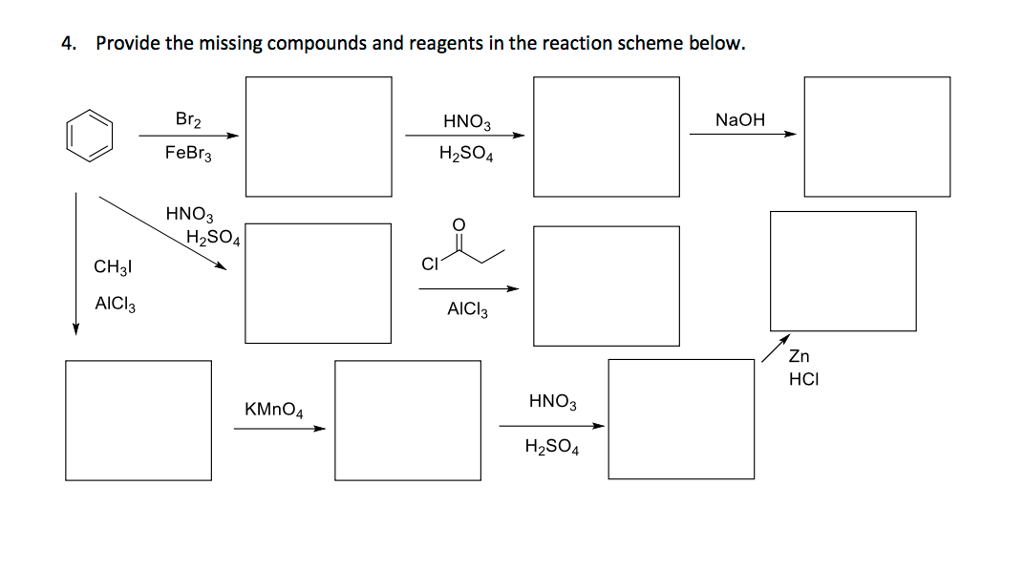 Solved 4. Provide the missing compounds and reagents in the | Chegg.com