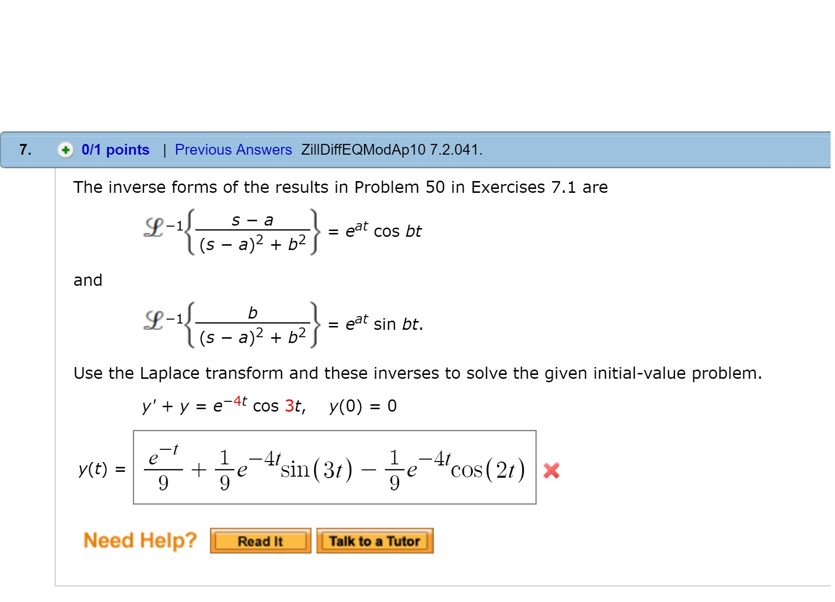 Solved The inverse forms of the results in Problem 50 in | Chegg.com