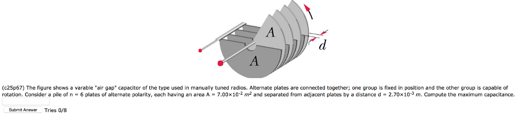 Solved The figure shows a variable "air gap' capacitor of | Chegg.com