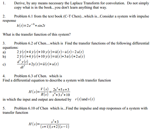 Solved Derive, by any means necessary the Laplace Transform | Chegg.com