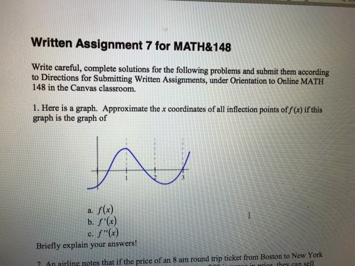 Solved Written Assignment 7 for MATH&148 Write careful, | Chegg.com