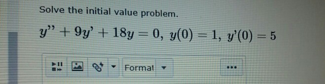 Solved Solve the initial value problem. Format | Chegg.com