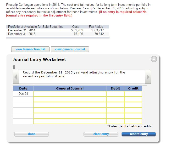 Solved Prescrip Co. began operations in 2014. The cost and | Chegg.com
