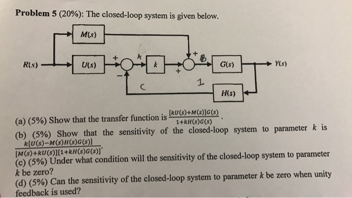 Solved The closed-loop system is given below. (a) (5%) Show | Chegg.com