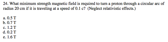 Solved What minimum strength magnetic field is required to | Chegg.com
