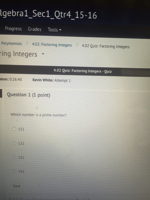 Solved Which number is a prime number? 111 121 131 141 | Chegg.com
