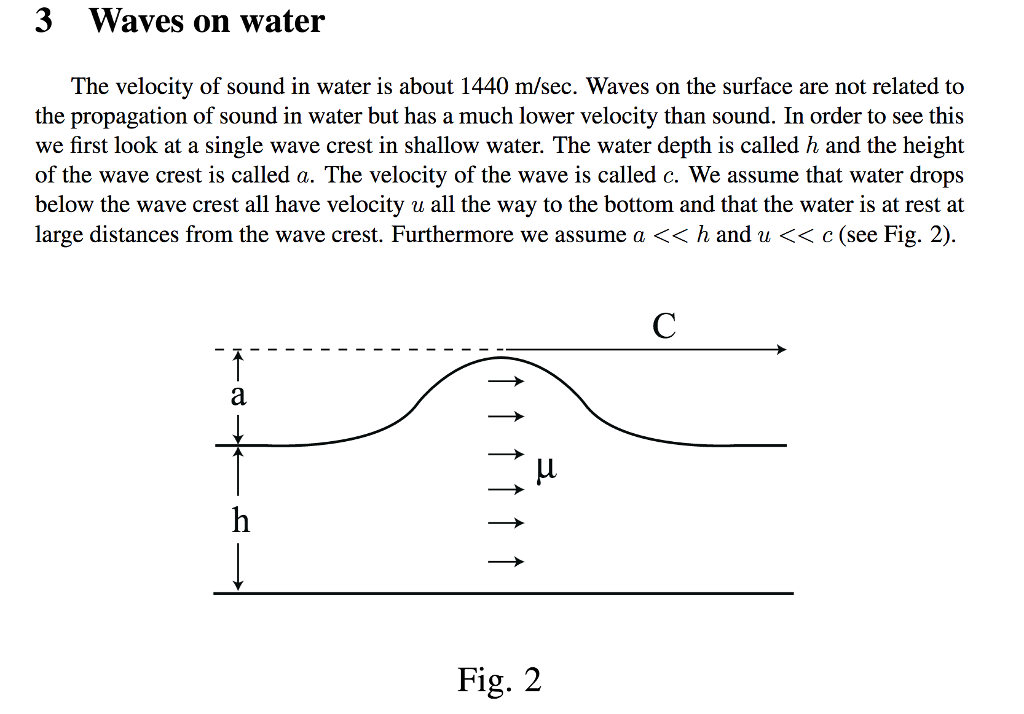 Solved 3 Waves on water The velocity of sound in water is | Chegg.com