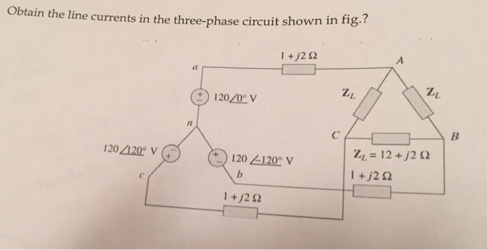 Solved Obtain the line currents in the three-phase circuit | Chegg.com