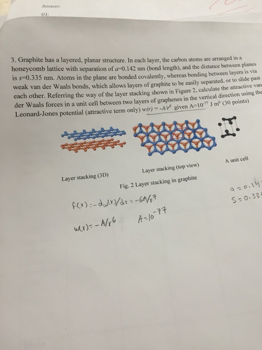 Graphite has a layered, planar structure. In each | Chegg.com