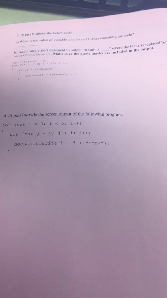 Solved 3.(8 pt) Evaluate the below code a) What is the value | Chegg.com