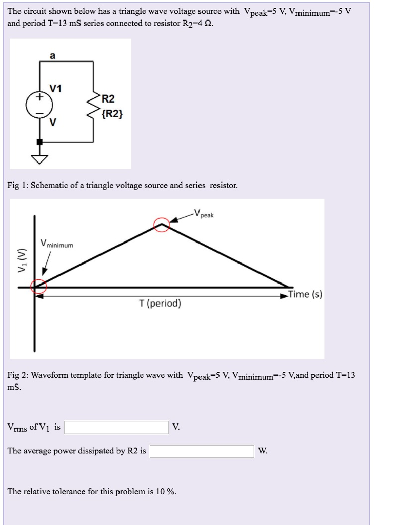 Solved The circuit shown below has a triangle wave voltage | Chegg.com