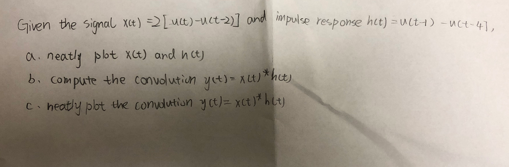 Solved Iven The Signa B Compute The Convolution 