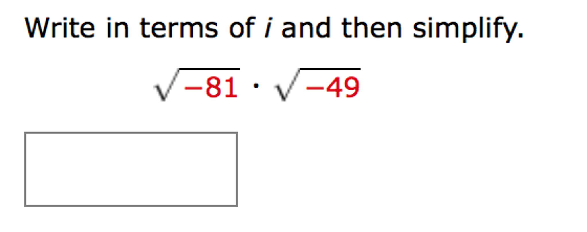 Solved Write the expression in terms of i. (Simplify your | Chegg.com