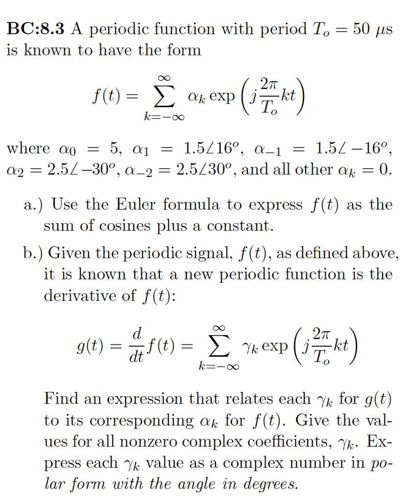 Solved A periodic function with period T_o = 50 mu s is | Chegg.com