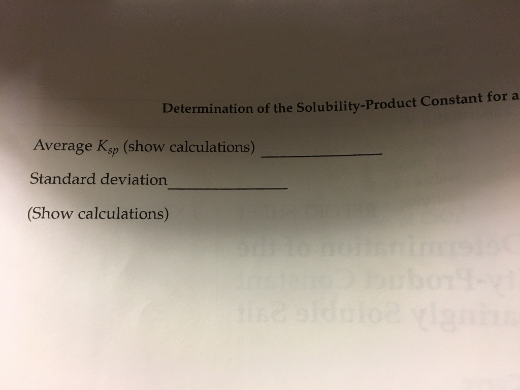 Solved REPORT SHEET EXPERIMENT Determination of the | Chegg.com