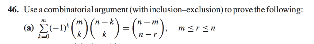 Solved 46. Use a combinatorial argument (with | Chegg.com