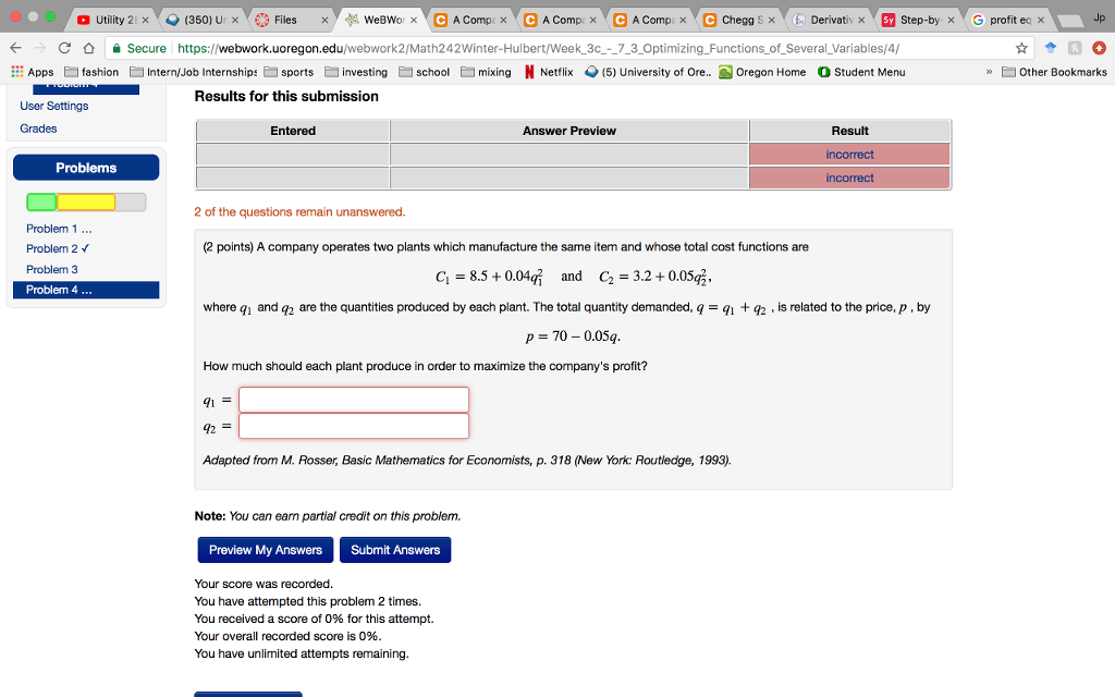 Solved Jp C介 secure https://webwork uoregon.edu/ebwork2/ | Chegg.com
