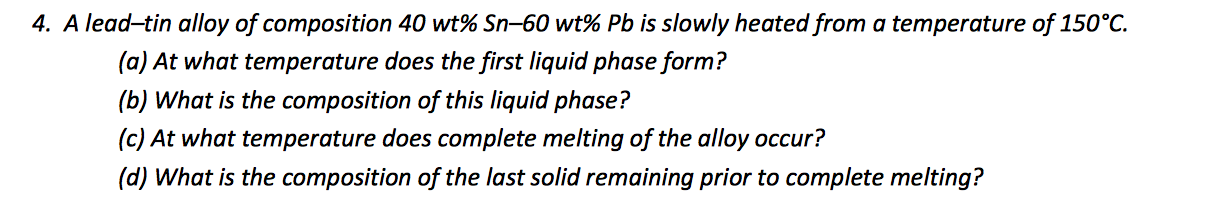 Solved Cu-Ni Phase Diagram Cu-Ni Phase Diagram 4. A lead-tin | Chegg.com