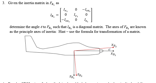 Solved 3. Given the inertia matrix in FB, as x21 V1 0 xz1 | Chegg.com