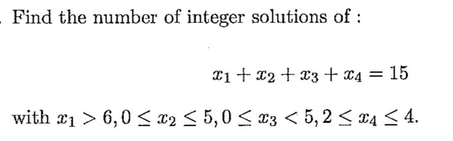 Solved Find the number of integer solutions of: X1 + X2 + X3 | Chegg.com