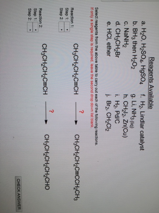 Solved Select reagents from the above table to carry out | Chegg.com Solved Select reagents from the above table to carry out | Chegg.com
