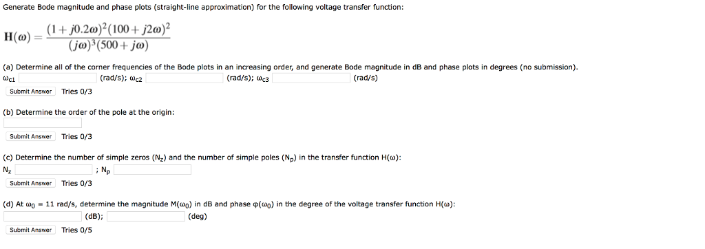 Solved Generate Bode Magnitude And Phase Plots 