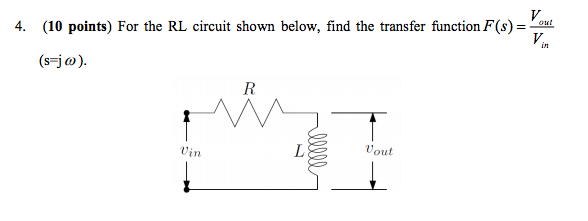 4. (10 points) For the RL circuit shown below, find | Chegg.com