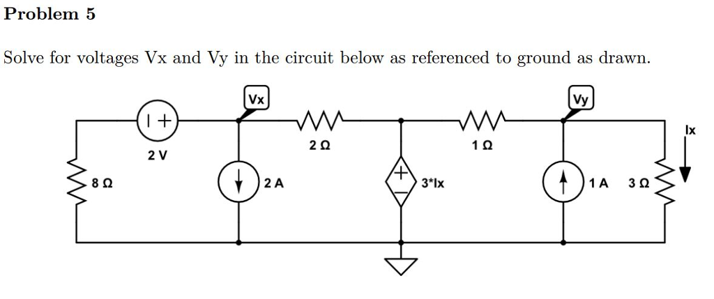 Solved Solve for voltages Vx and Vy in the circuit below as | Chegg.com