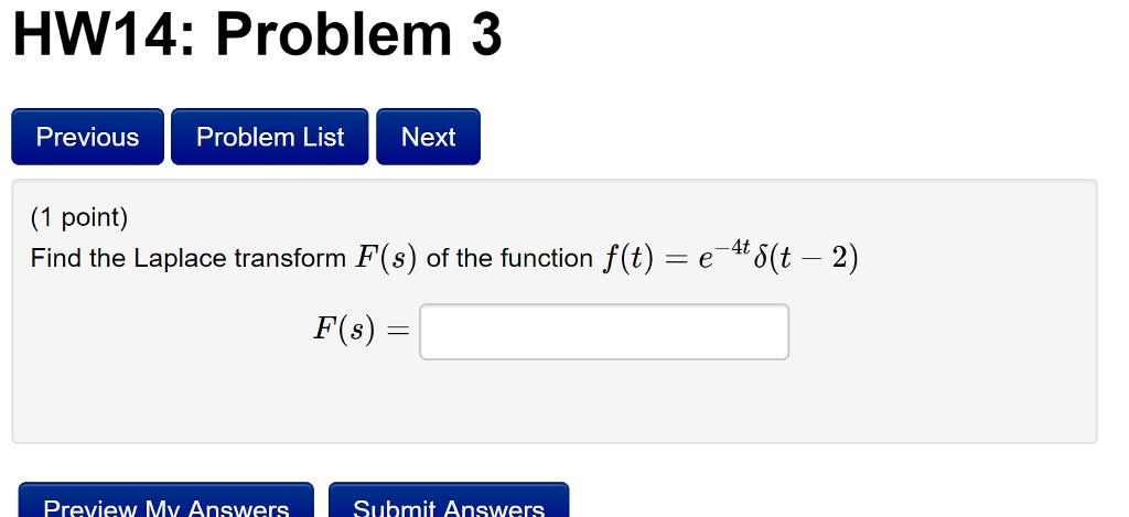 Solved HW14: Problem 3 Previous Problem List Next (1 poi) | Chegg.com
