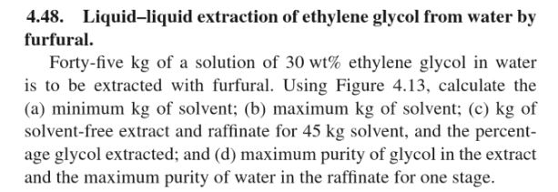 Solved Liquid-liquid extraction of ethylene glycol from | Chegg.com