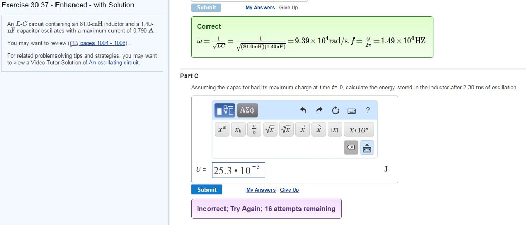 Solved Enhanced With Solution An L C Circuit Containing An