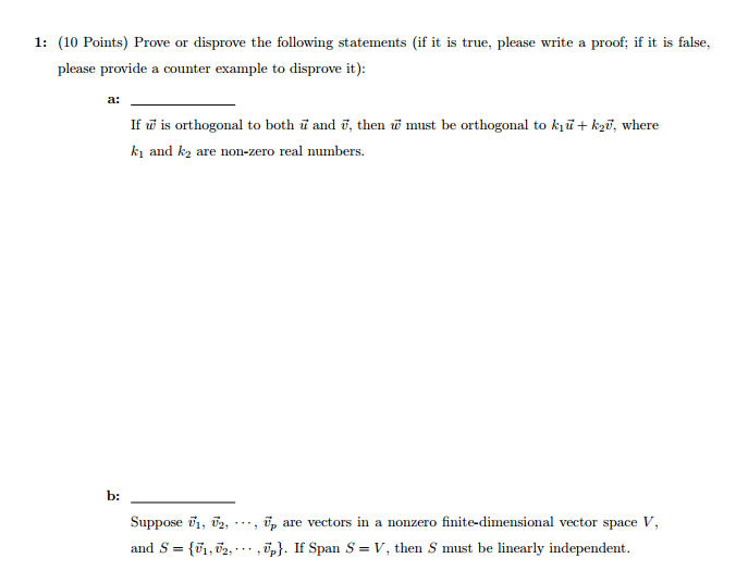 Solved Prove or disprove the following statements (if it is | Chegg.com