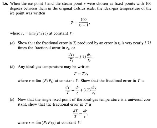 Solved When the ice point i and the steam point s were | Chegg.com