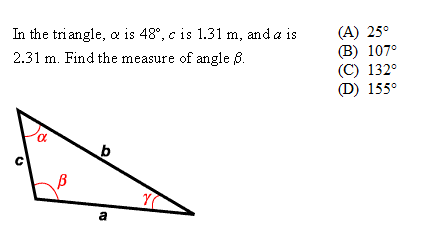 Solved In the triangle, alpha is 48 degree, c is 1.31 m, and | Chegg.com