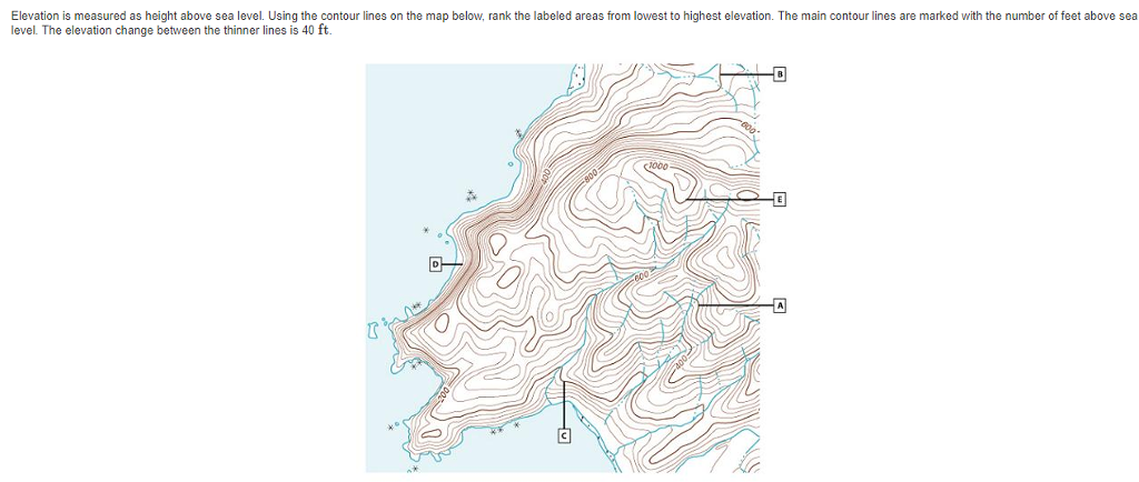 Solved On a topographic map, the shape of a landscape is | Chegg.com