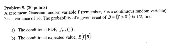 Solved PROBABILITY GAUSSIAN RANDOM VARIABLE VARIANCE PDF | Chegg.com