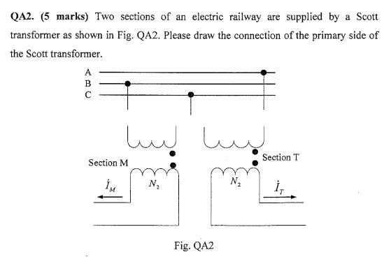 Solved QA2. (5 marks) Two sections of an electric railway | Chegg.com